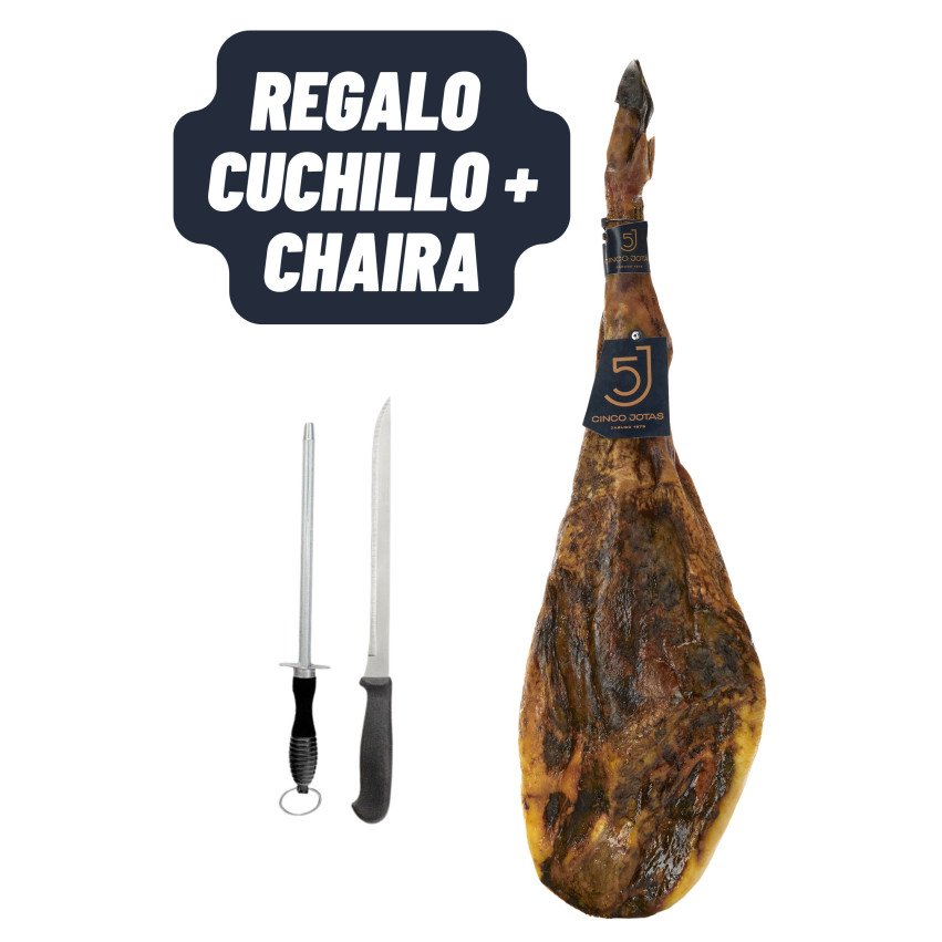 100% Ibérico Acorn-Fed Ham 5 Jotas - Piece 6-7 Kg PATA NEGRA | Iberian ...